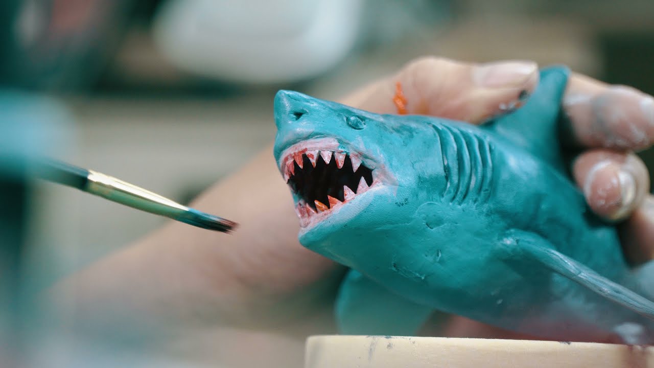 How to make a shark attack diver diorama / resin art / polymer clay