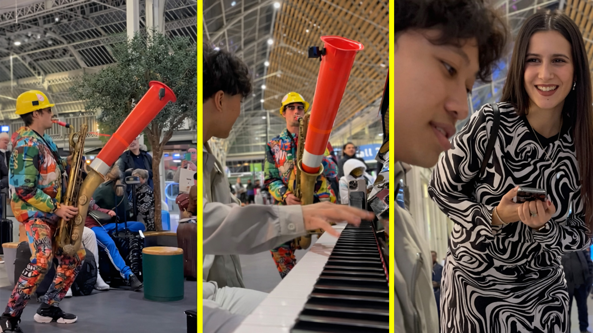 Live public performance of Believer on piano and sax