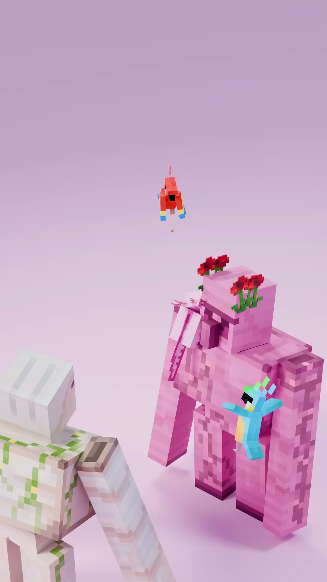 Minecraft iron golem vs pretty little baby cute satisfying 3D cloth and ...