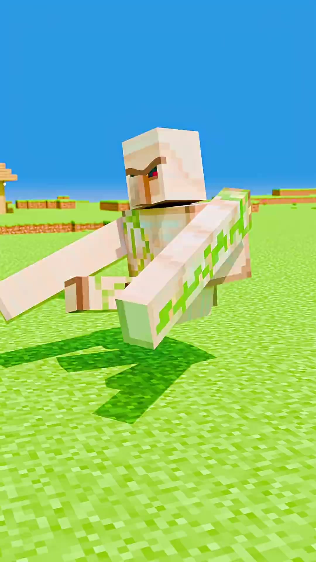 Minecraft iron golem bee attack with girl golem 3D simulation