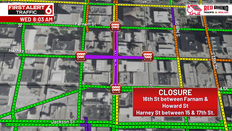 Streets near Orpheum Theater in downtown Omaha temporarily closed