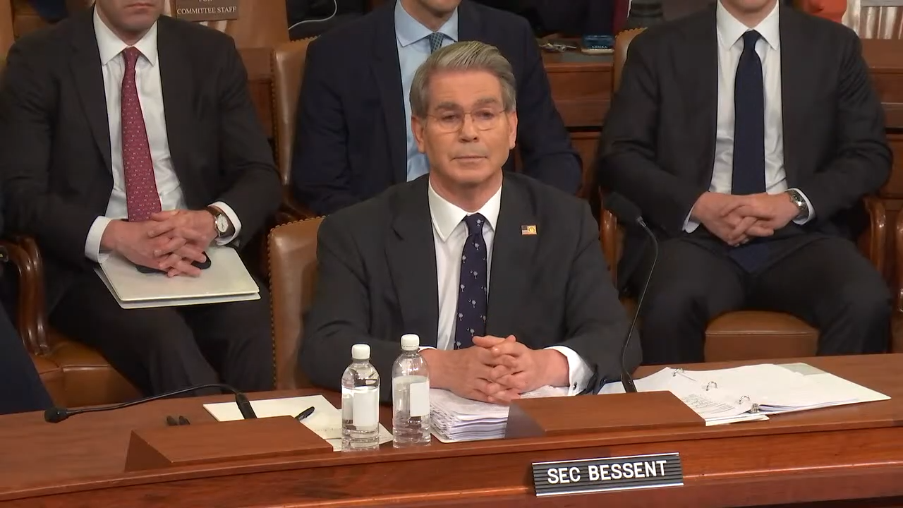 'Pardon me?': Scott Bessent sits in shame as members of Congress laugh ...