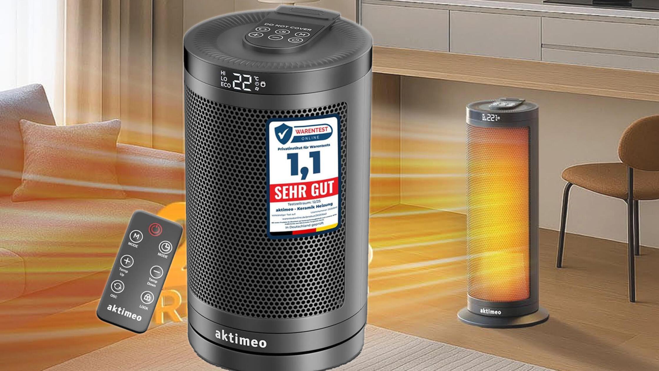 Anschalten und sofort warme Luft genießen: Elektrischer Keramik ...