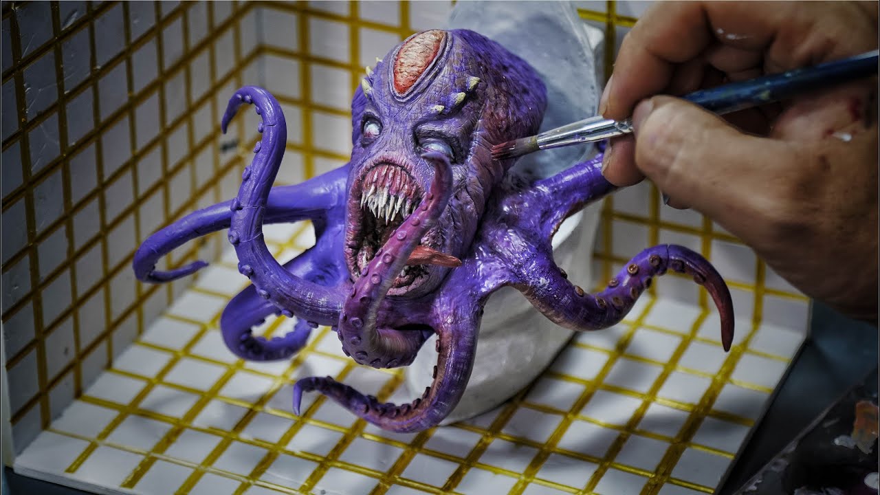 Sculpting a grotesque Cthulhu toilet monster: Polymer clay fantasy art