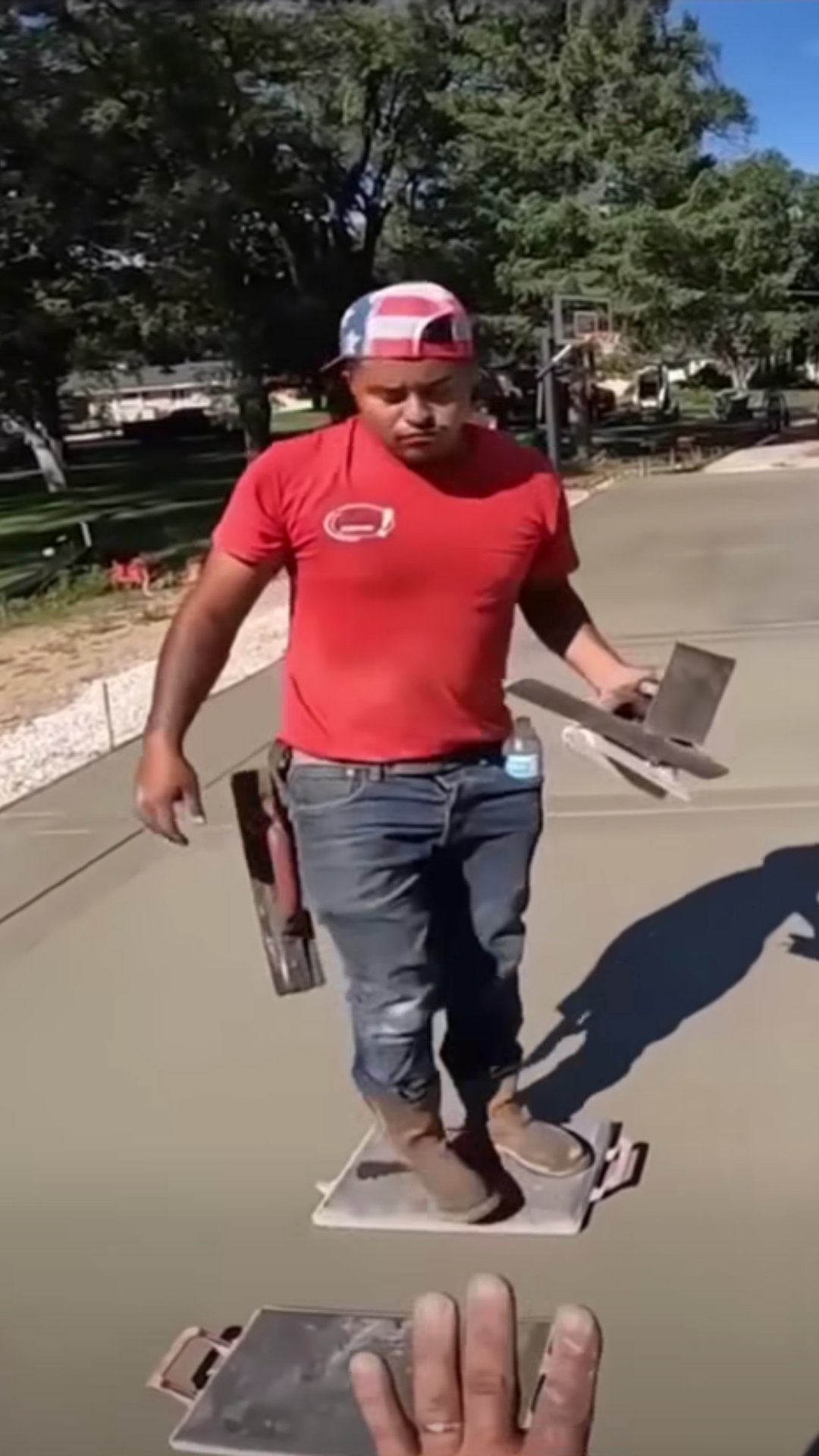 Concrete pouring, go Eric!