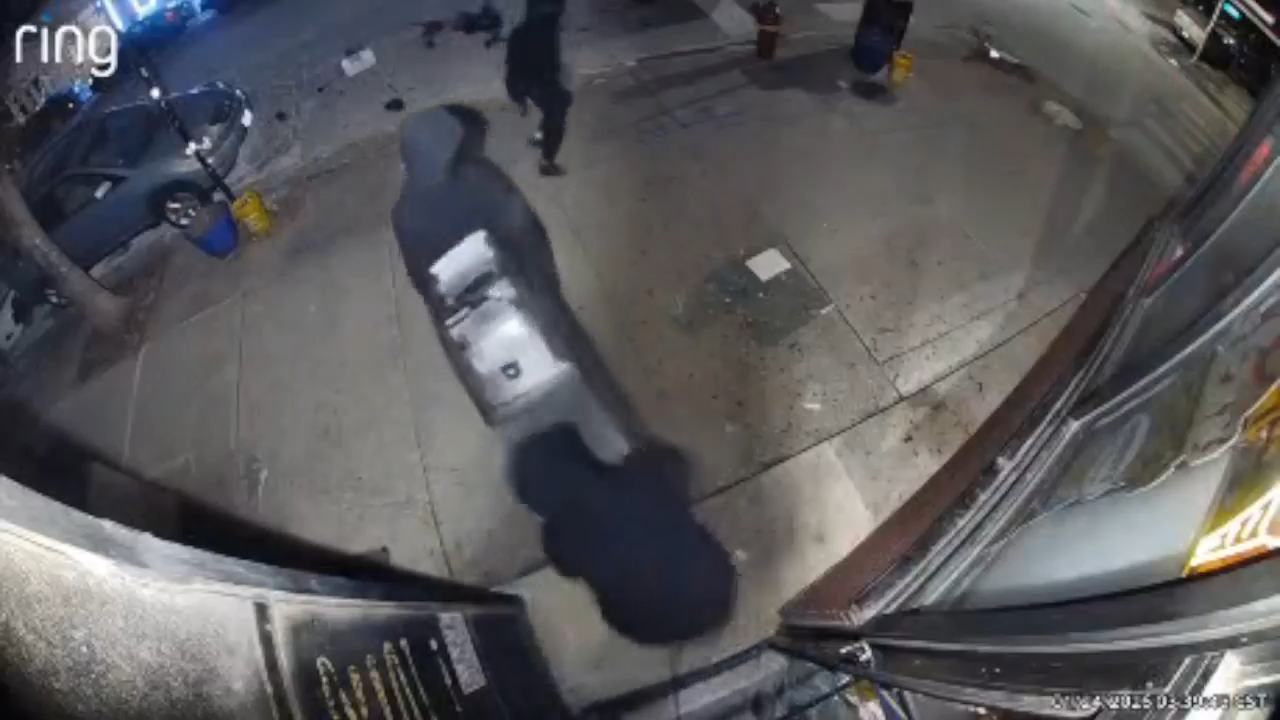 'It was bolted to the floor': Video shows masked burglars stealing ATM ...