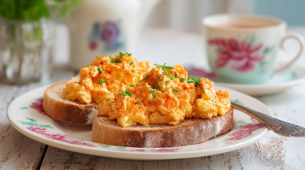 Kimchi scrambled eggs will make sure you start the day off bright