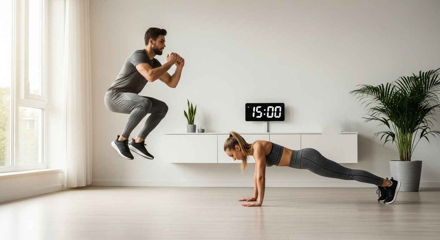 This 15-minute workout fits easily into a busy schedule