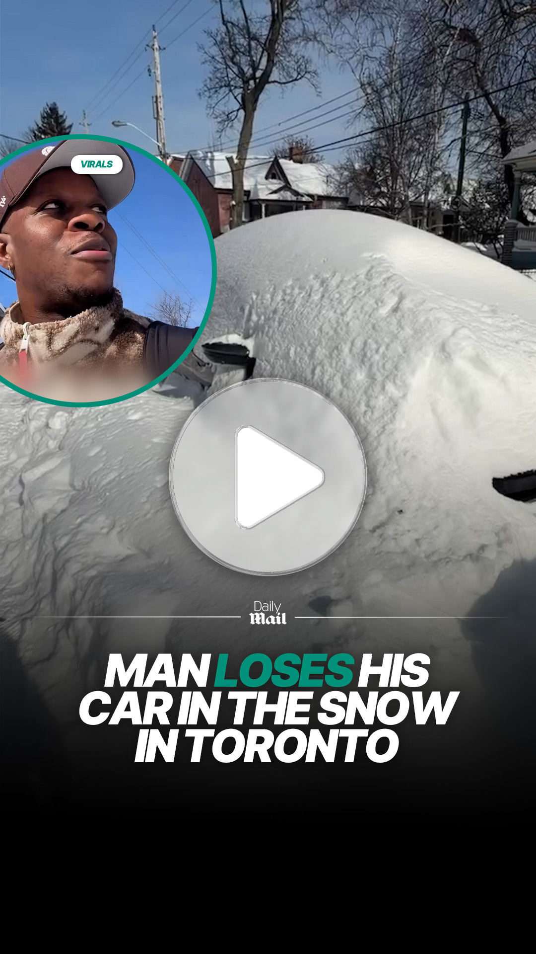 Man loses his car after it is buried by heavy snow in Toronto
