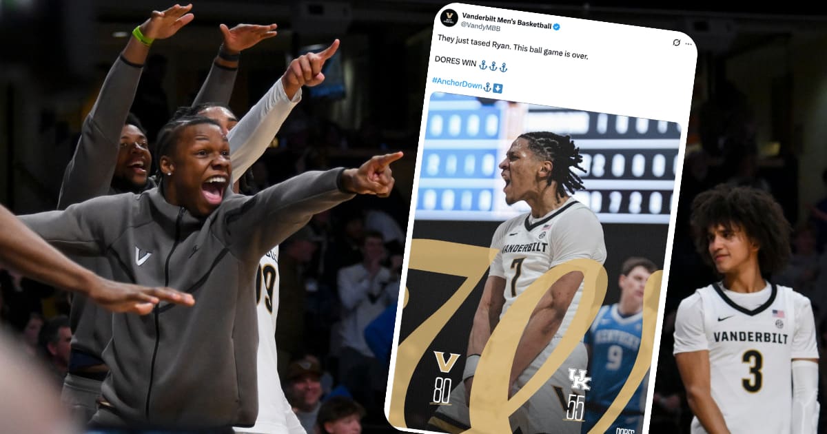 Vanderbilt trolled Kentucky with the 'They just tased Ryan' meme