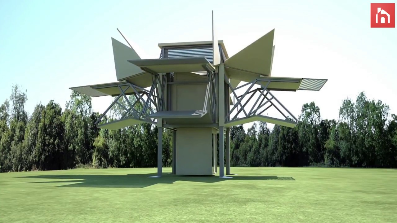 Houses unfold in 8 minutes at the push of a button
