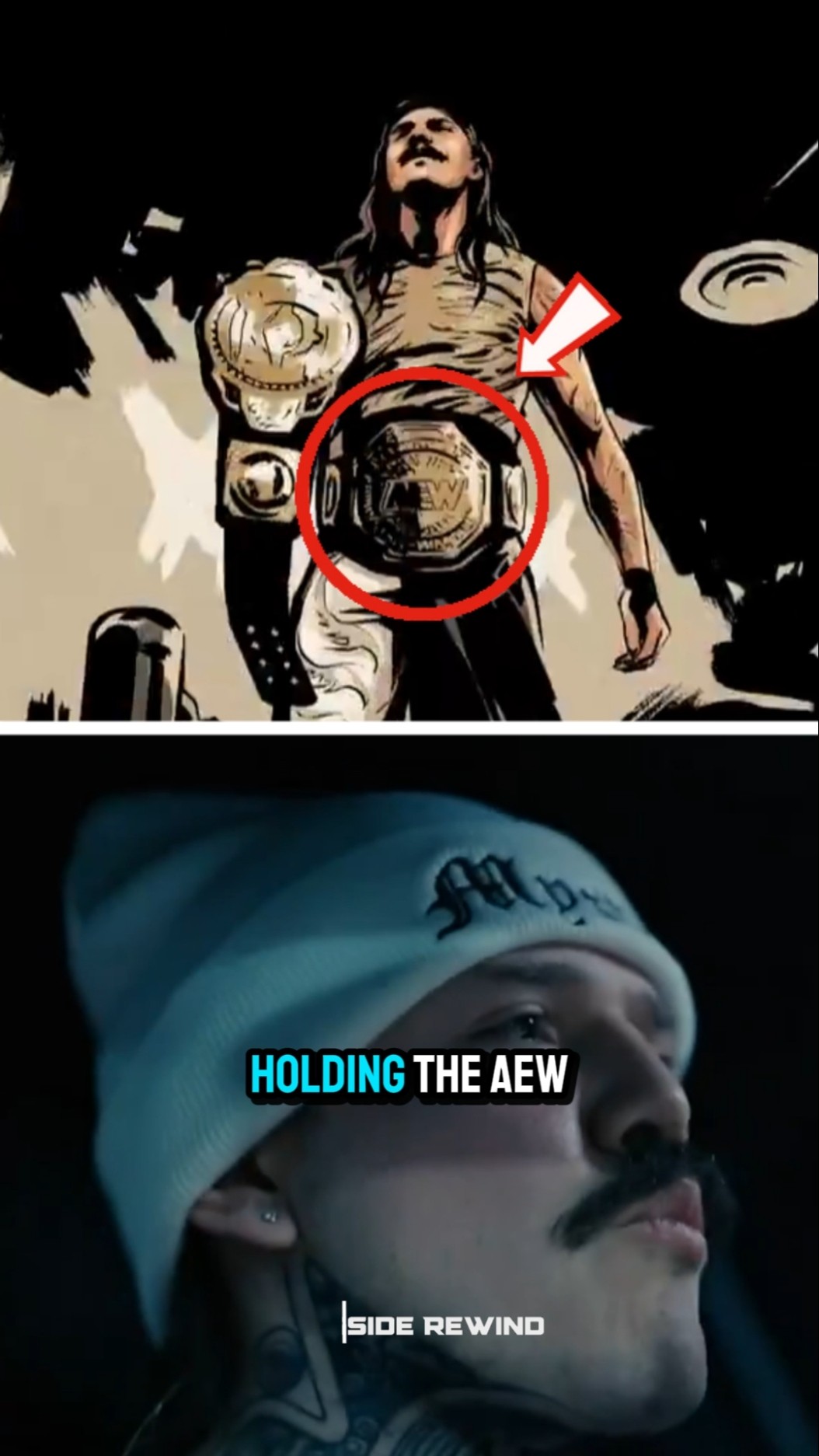 Dominik Mysterio holding the AEW championship?