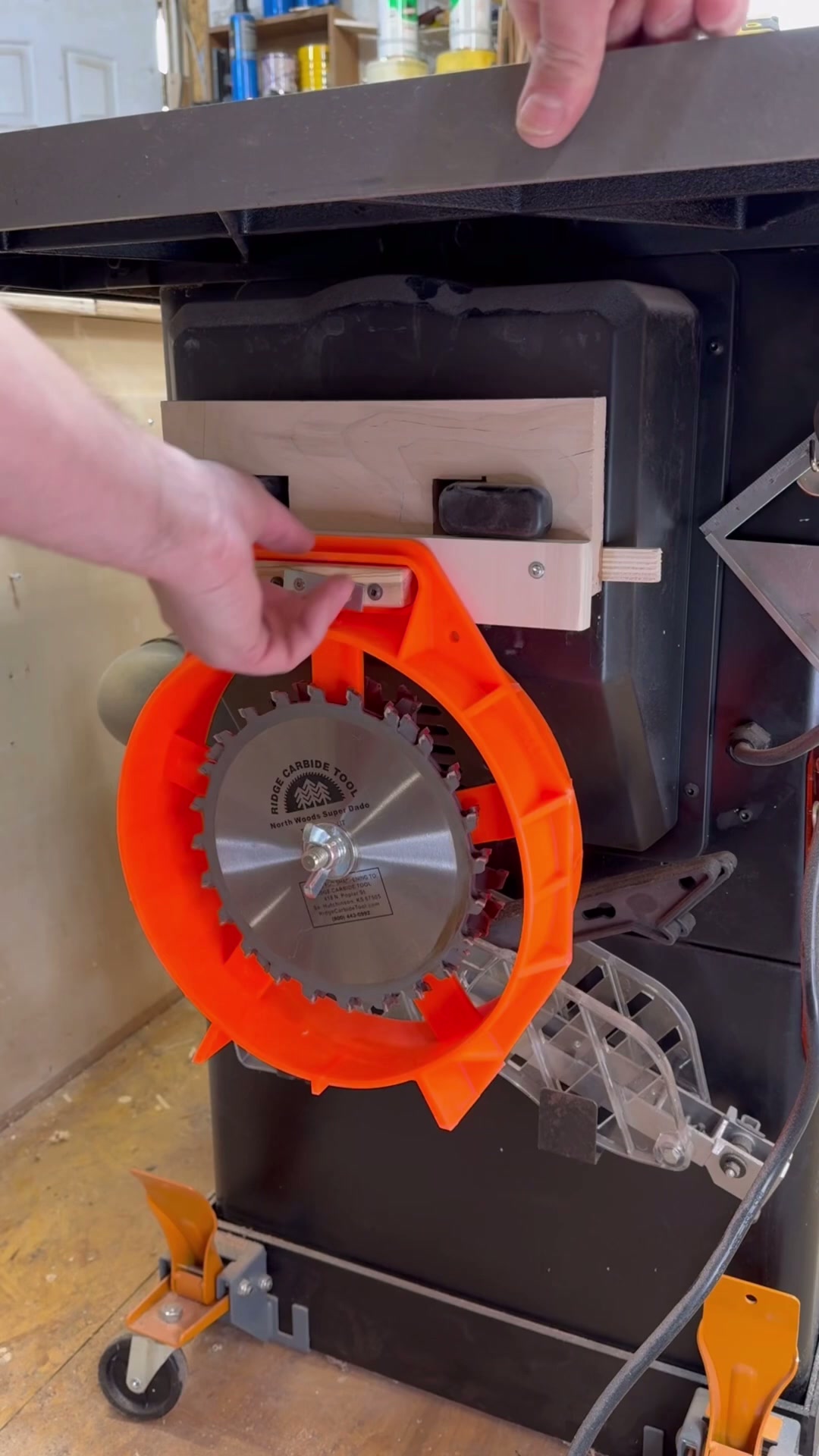 Dado stack storage on my tablesaw - using wasted space #workshop # ...