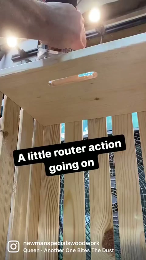 Trim router in action with a bearing bit #woodworking #tools #woodshop