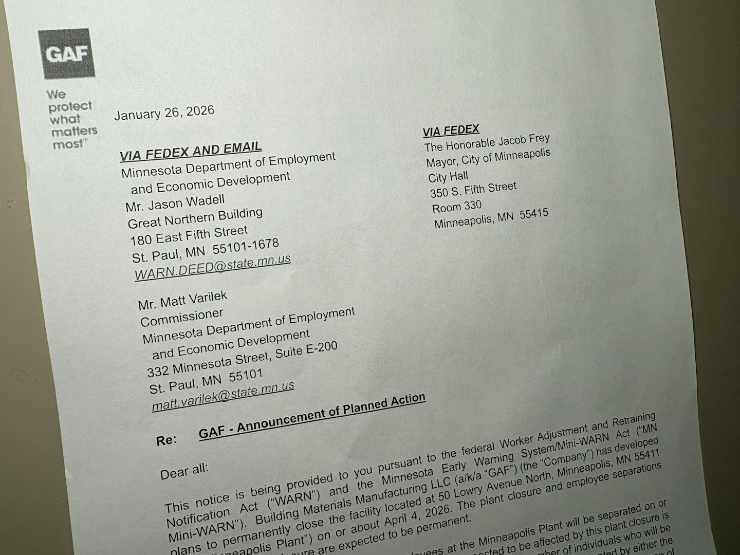 Building materials manufacturing lays off 120 workers