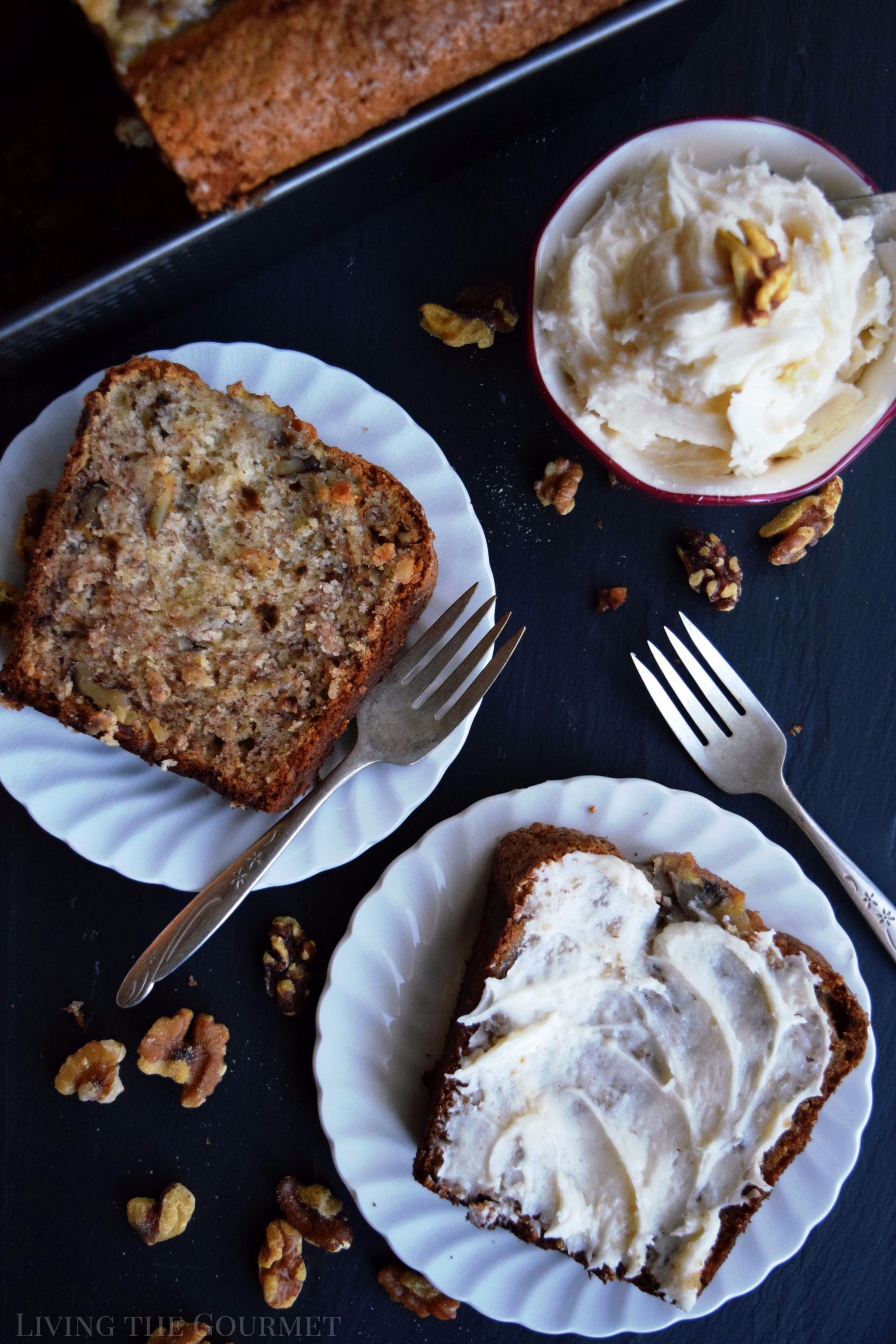 Banana bread with cream cheese frosting