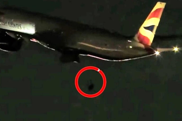 Horrifying moment British Airways plane loses wheel seconds after ...