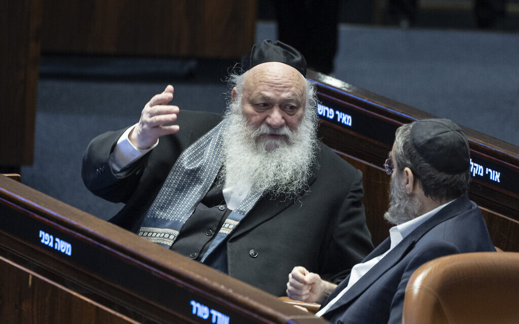 Goldknopf: Agudat Yisrael will vote against budget due to jailing of ...