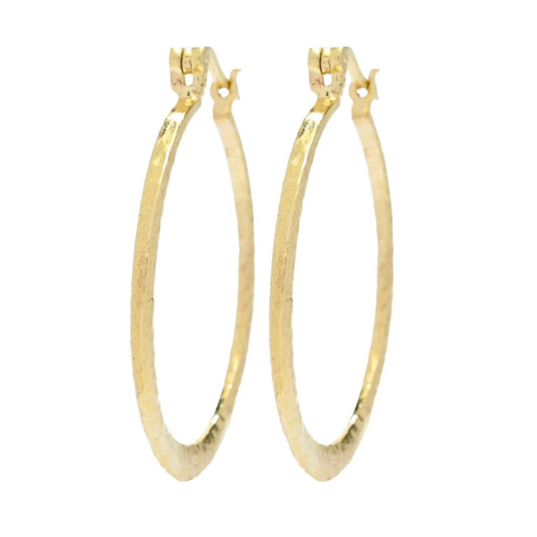 ShopHQ offers stylish hammered hoop earrings for only $20