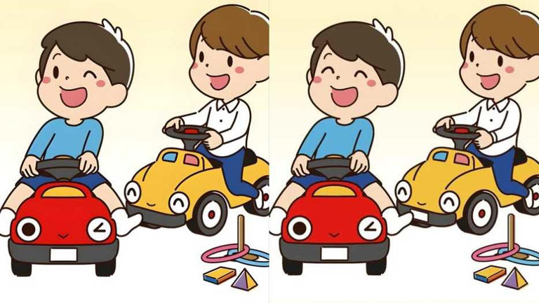 Spot the differences between kids playing with toy car pictures in 29 ...