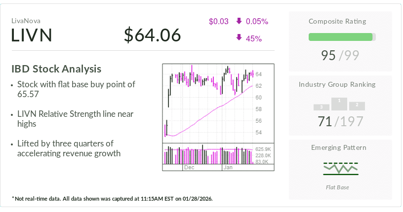 IBD stock of the day, LivaNova, forms a unique base; will new ...