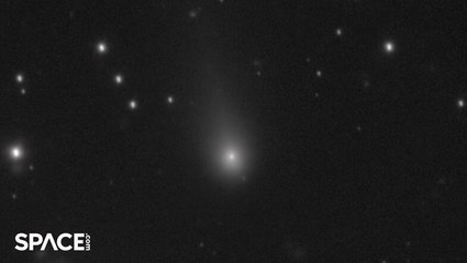 Tail of interstellar comet 3I/ATLAS seen in time-lapse