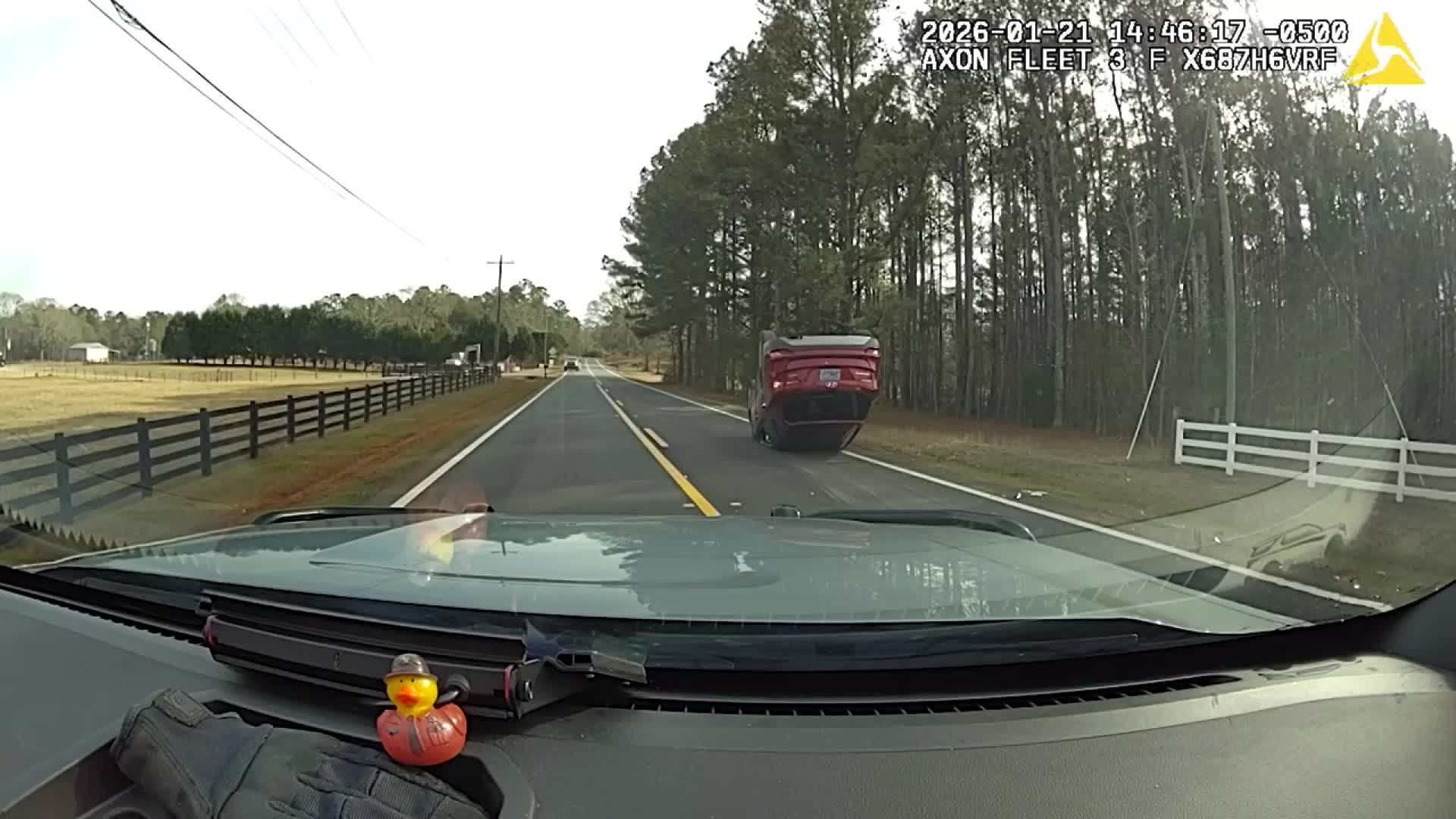 Video: SUV rolls during high-speed chase