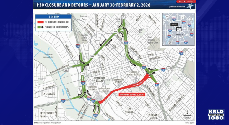 I-30 to close again in downtown Dallas this weekend for Canyon Project ...