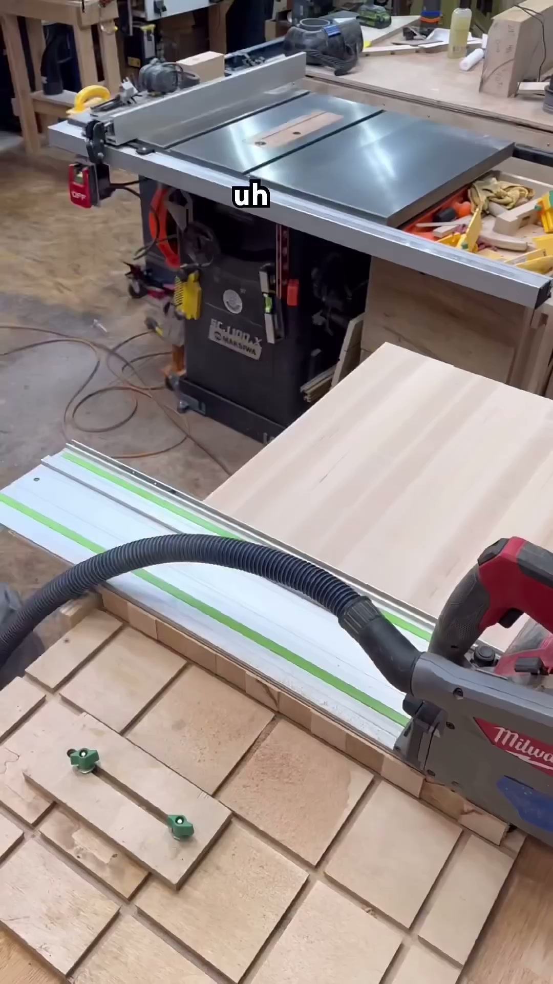 A safer way to cut off the ends of large cutting boards or slabs # ...