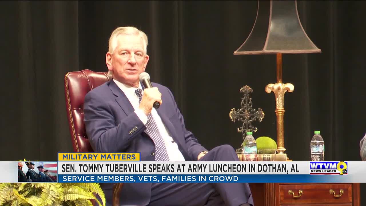 Military matters: Senator Tommy Tuberville speaks at Army luncheon in ...
