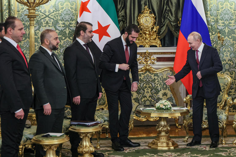 Putin hosts Syria's interim leader for talks, with Russian military ...