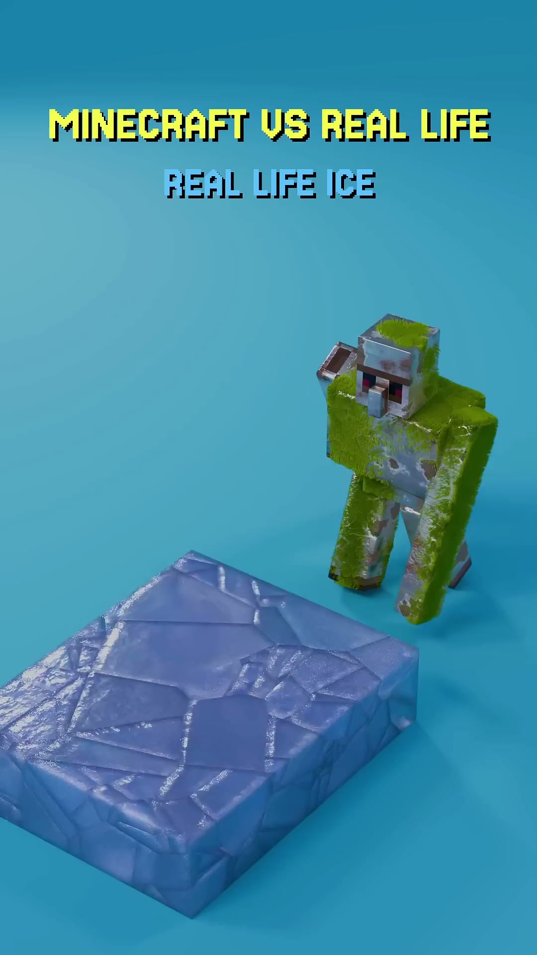 Minecraft vs real life simulation 🗿🫠 #blender #minecraft # ...