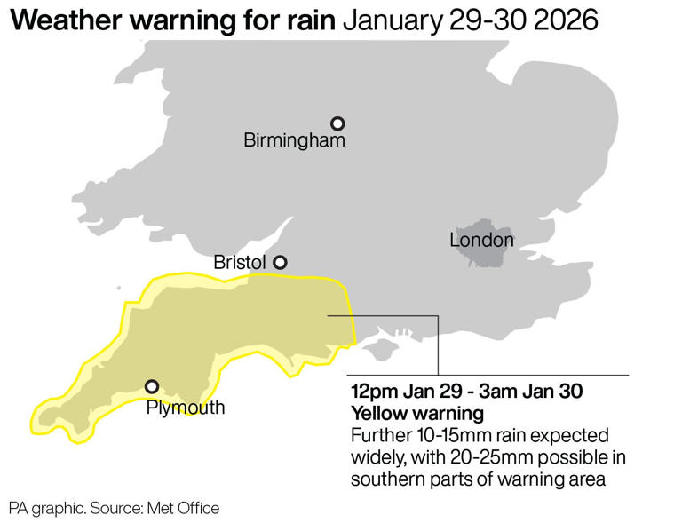 UK weather map: Where heavy rain is expected to hit