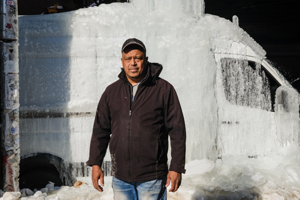 Transit freeze! Van owner’s ride encased in waterfall of ice after ...