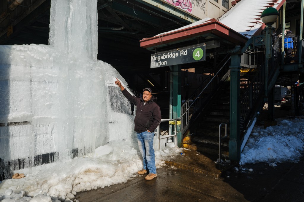 Transit freeze! Van owner’s ride encased in waterfall of ice after ...