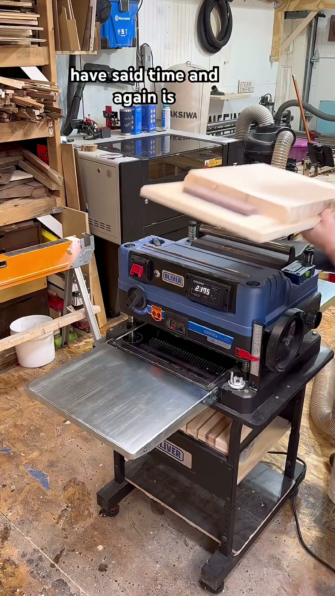 Sending end grain cutting boards through my Oliver planer #workshop # ...