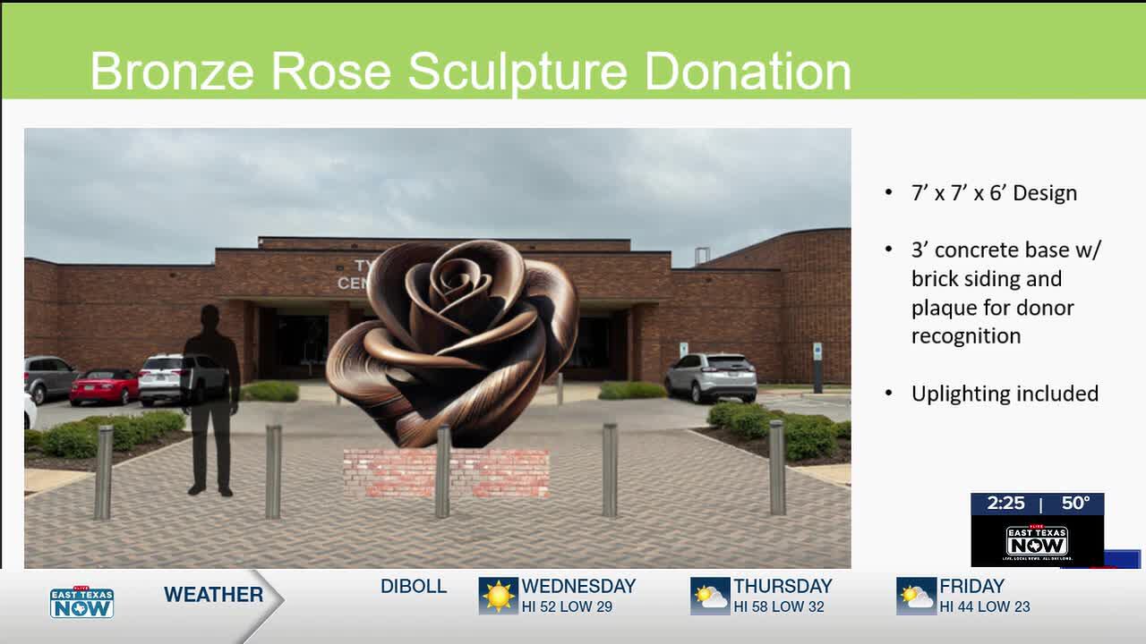 Tyler City Council approves $325k donation for statue at Tyler Rose Complex