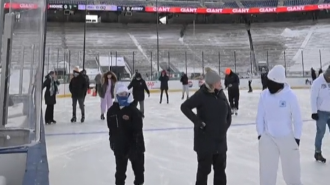 Fans enjoy the first public skate at Beaver Stadium