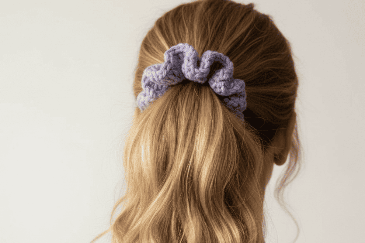 Crochet hair scrunchies free pattern