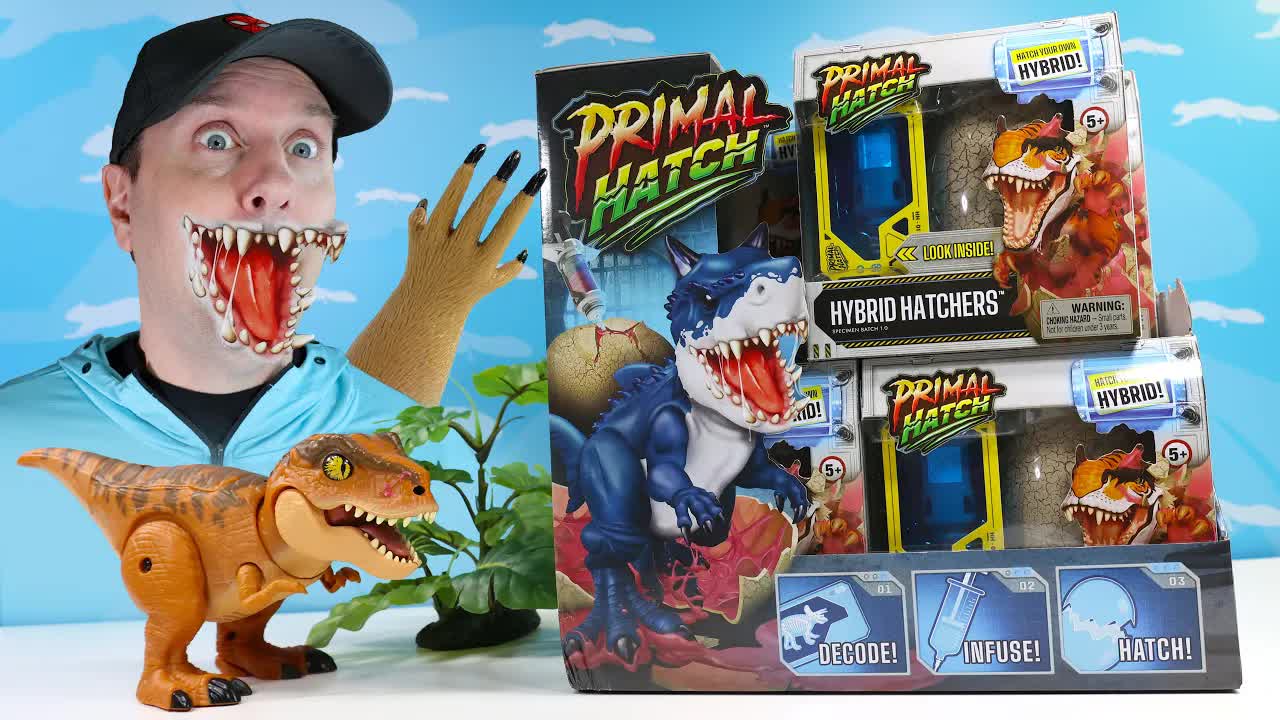 Primal Hatch hybrid dinosaur shark tyrannosaur hatching eggs? Spin ...