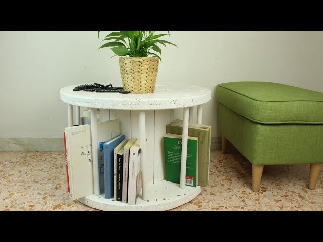 Spinning table from a discarded cable reel