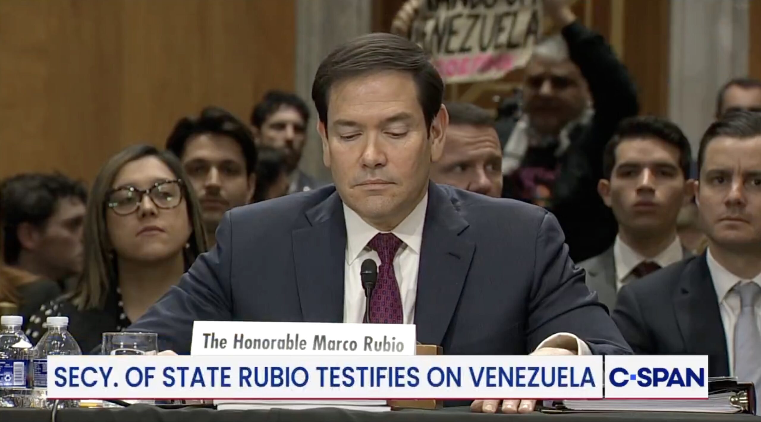 Off to jail! GOP senator lashes out at protester interrupting Marco ...