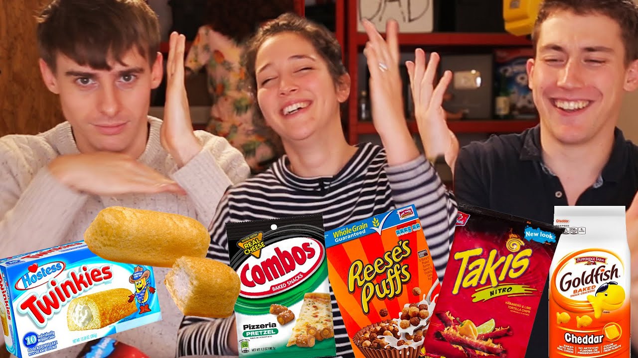 British friends try classic American snacks for the first time!