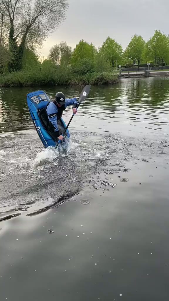 Flipping my freestyle kayak straight up on flat water