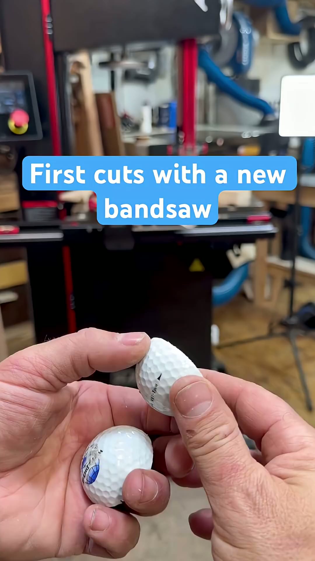 Golf ball cut with the new Harvey Alpha A-15 intelligent bandsaw # ...