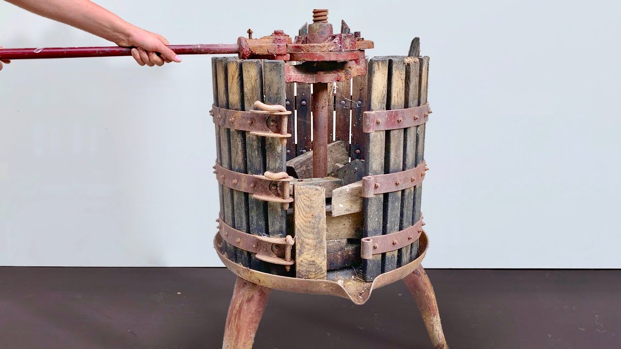 Antique grape press restoration