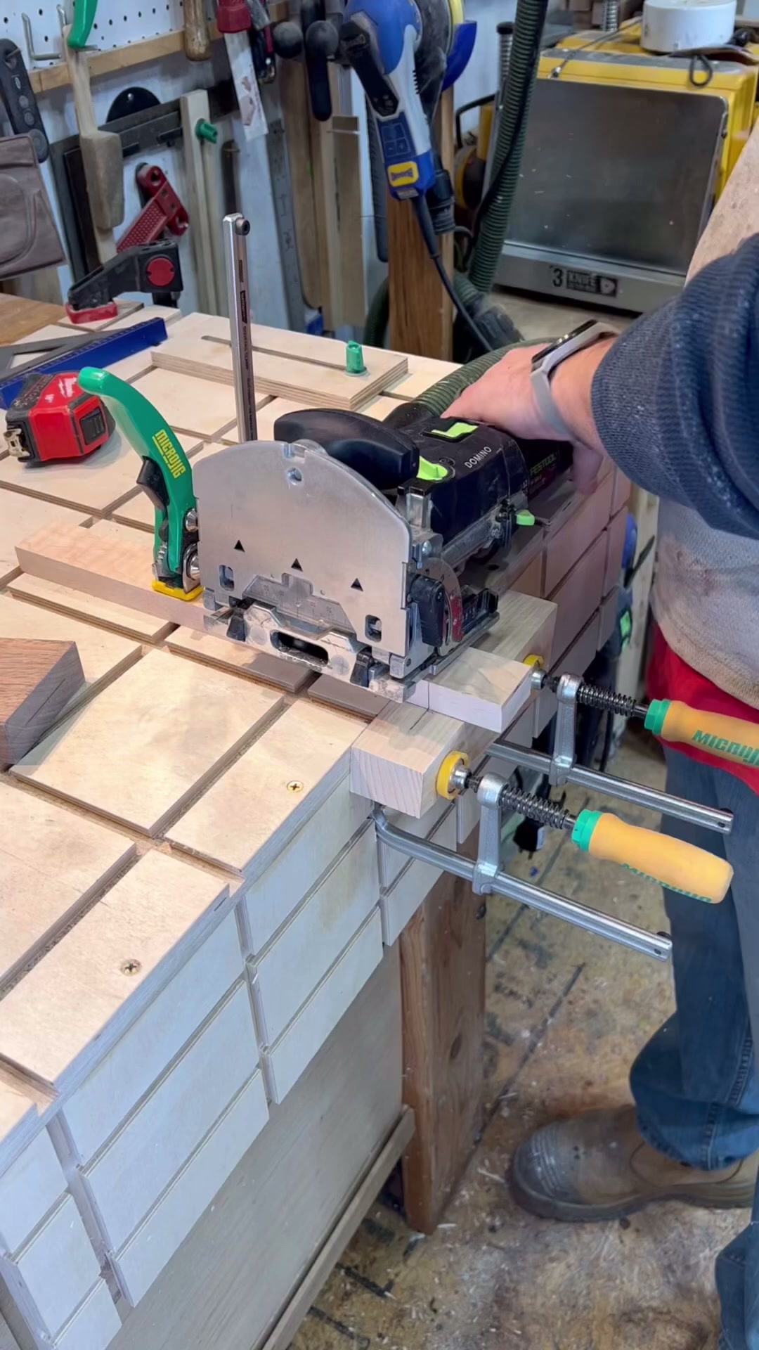 Getting perfect mortise alignment for small pieces with the domino # ...