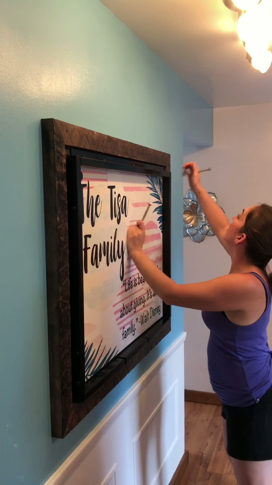 Fold away table in a picture frame #woodworking #diy #homedesign