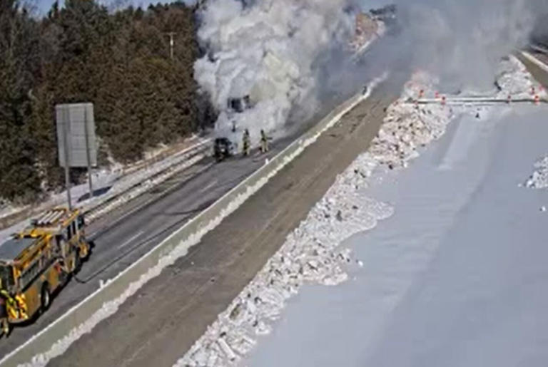 Tractor trailer fire shuts down I-81 in Augusta County