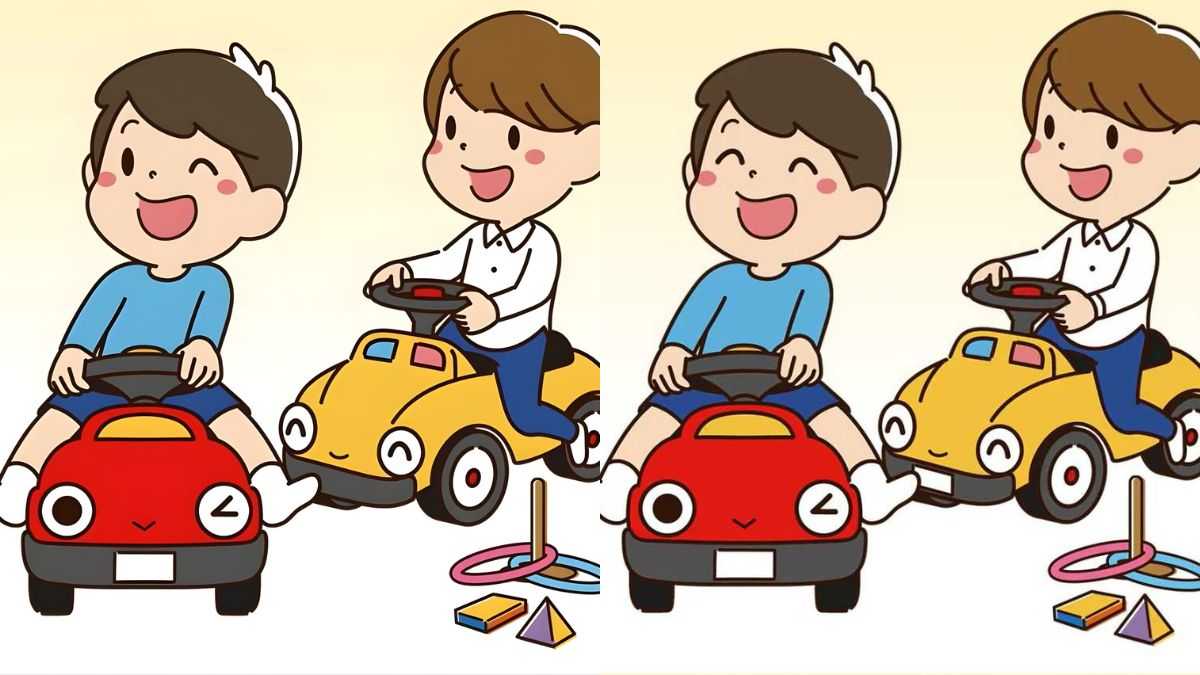 Spot the differences between kids playing with toy car pictures in 29 ...